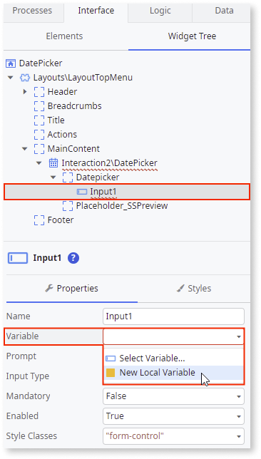 Date Picker OutSystems 11 Documentation