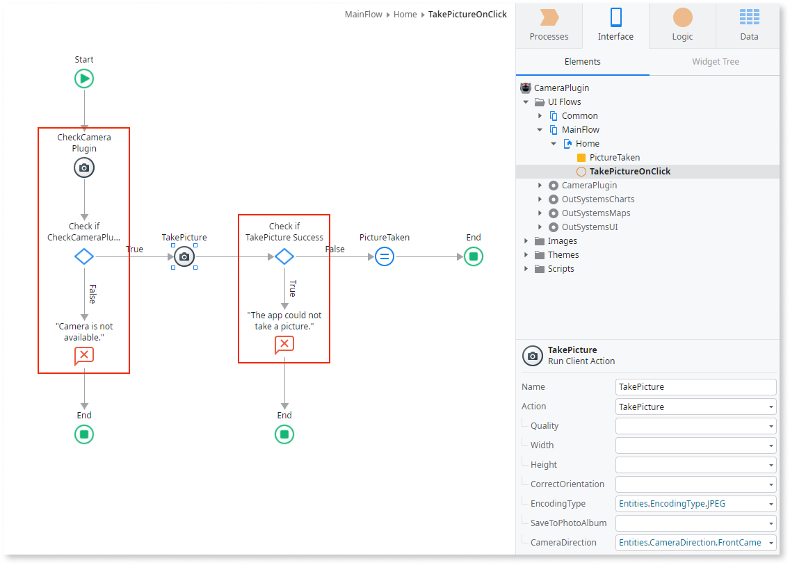Camera Plugin version 7 - OutSystems 11 ドキュメンテーション