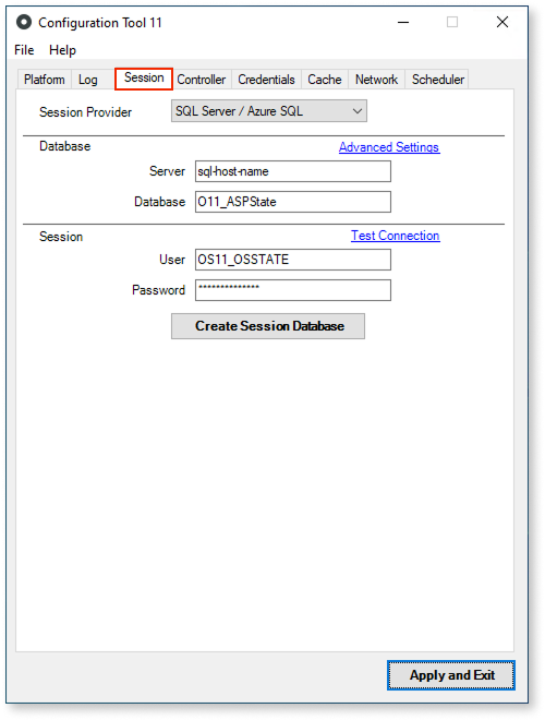 Session tab - OutSystems 11 Documentation