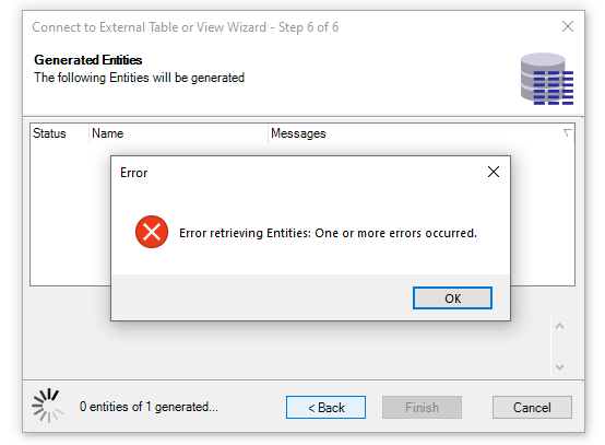 Integration Studio Error when importing a View from an external database - OutSystems Support