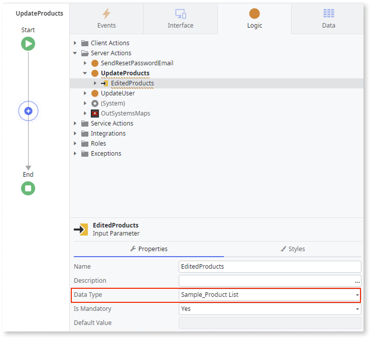 Save changes in OutSystems Data Grid - ODC Documentation