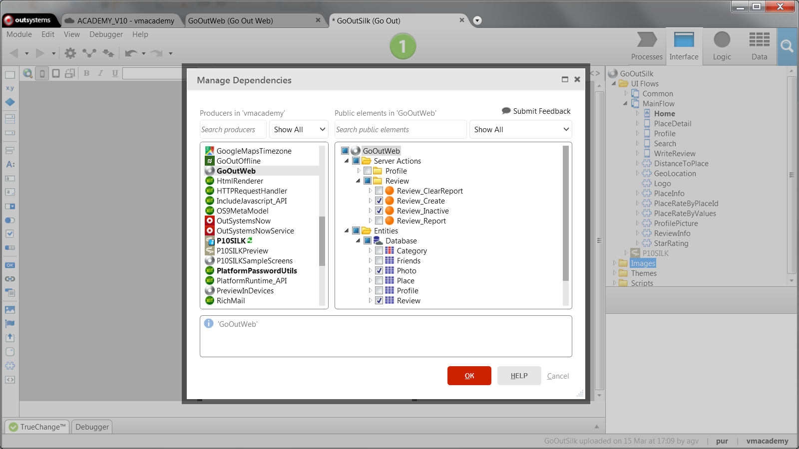 モジュール間でコードを公開して再利用する - OutSystems 10 ドキュメンテーション