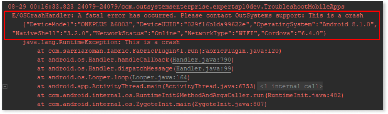 Mobile app troubleshooting and debugging scenarios examples - OutSystems 11 Documentation