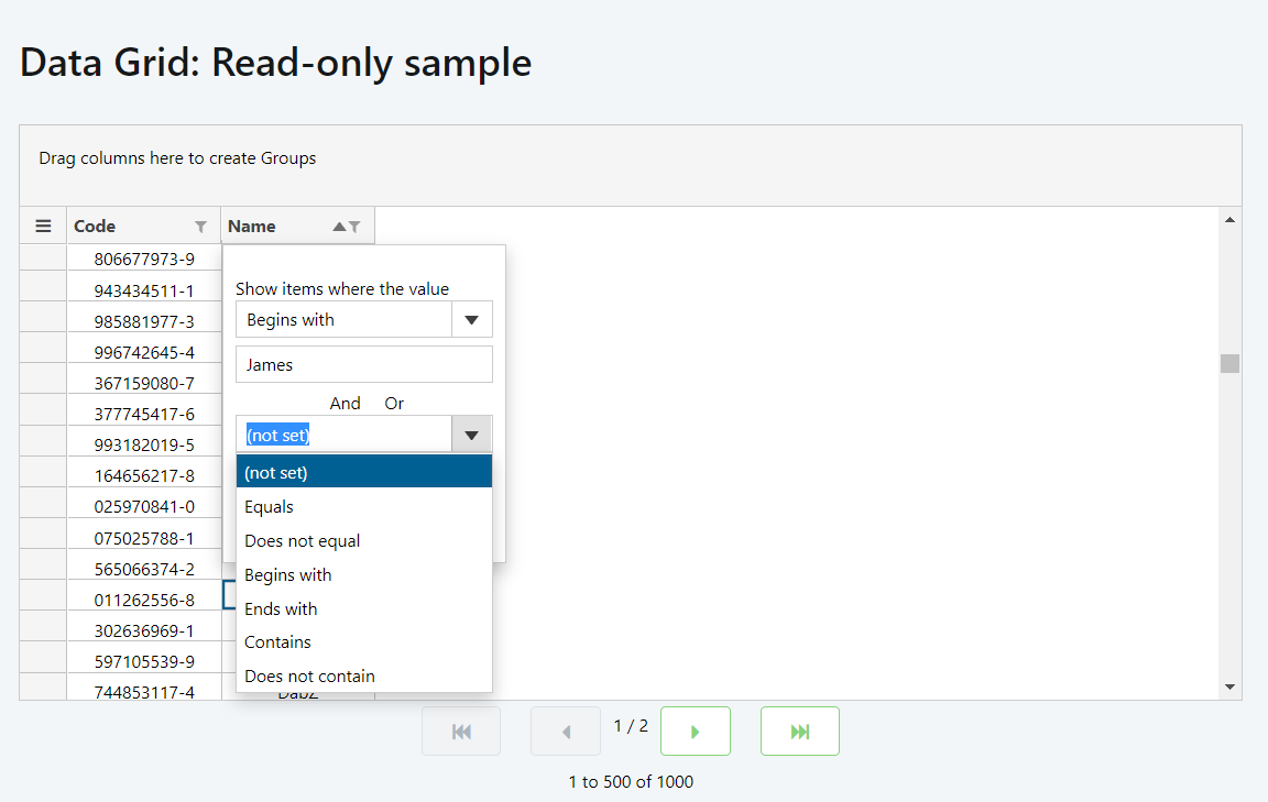 OutSystems Data Grid Webの使用 - OutSystems 11 ドキュメンテーション