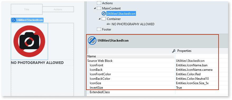 Stacked Icon - OutSystems 11 Documentation