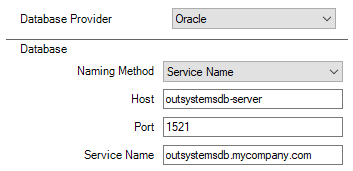 Configuring Oracle database in the OutSystems platform - OutSystems Support