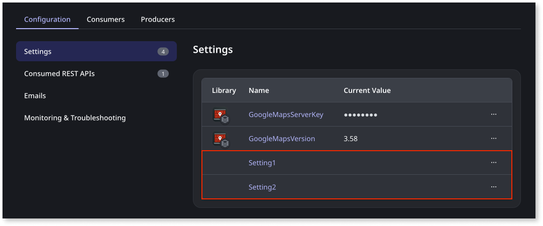 Configure App Settings Odc Documentation