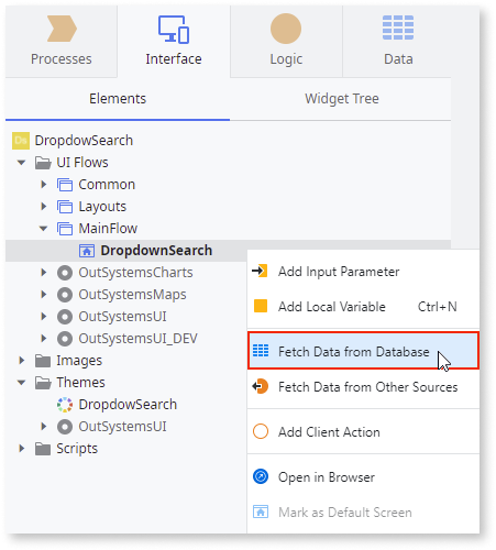 Dropdown Search - OutSystems 11 ドキュメンテーション