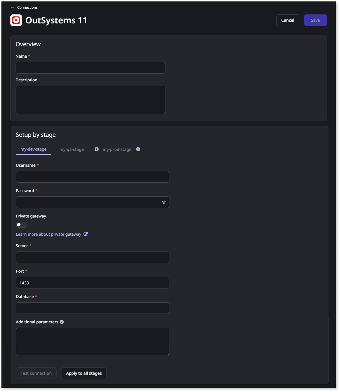 Configure the O11 connection in ODC Portal - OutSystems 11 Documentation