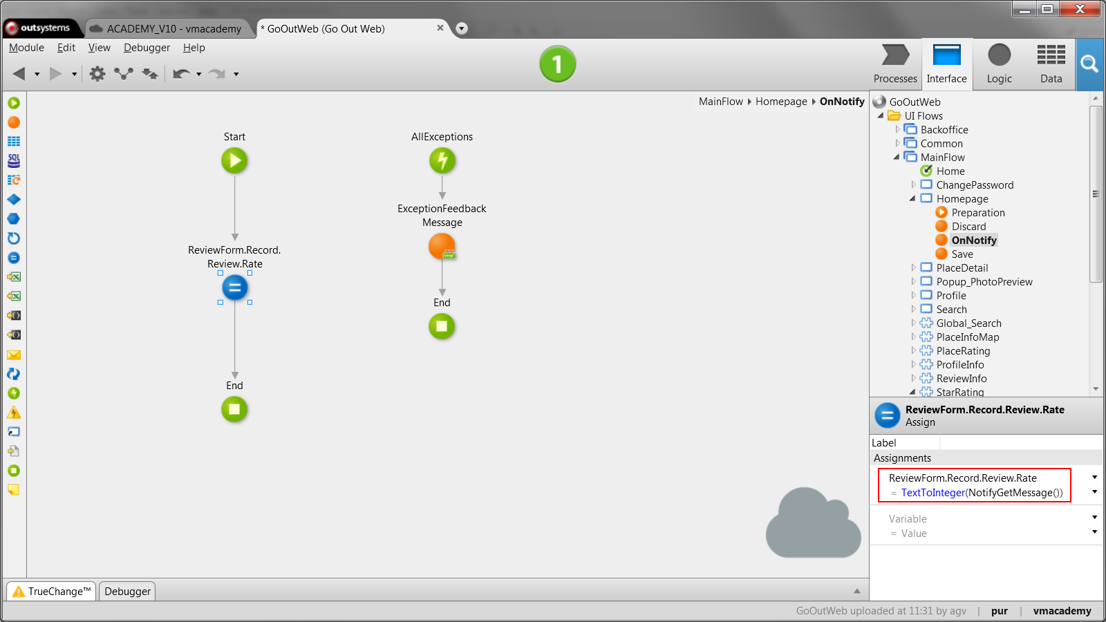 Propagate Changes From a Block to the Parent - OutSystems 10 Documentation