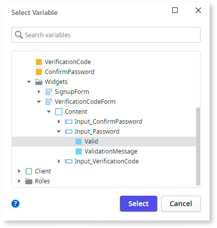Create a verification code and password verification form - ODC Documentation