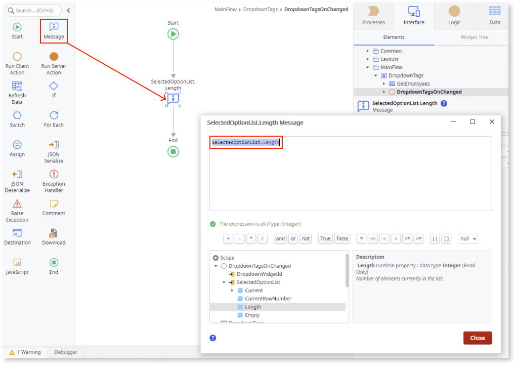 Dropdown Tags - OutSystems 11 ドキュメンテーション