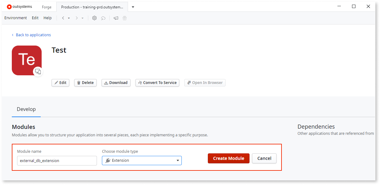 Integrate with an external database using Integration Studio - OutSystems 11 Documentation