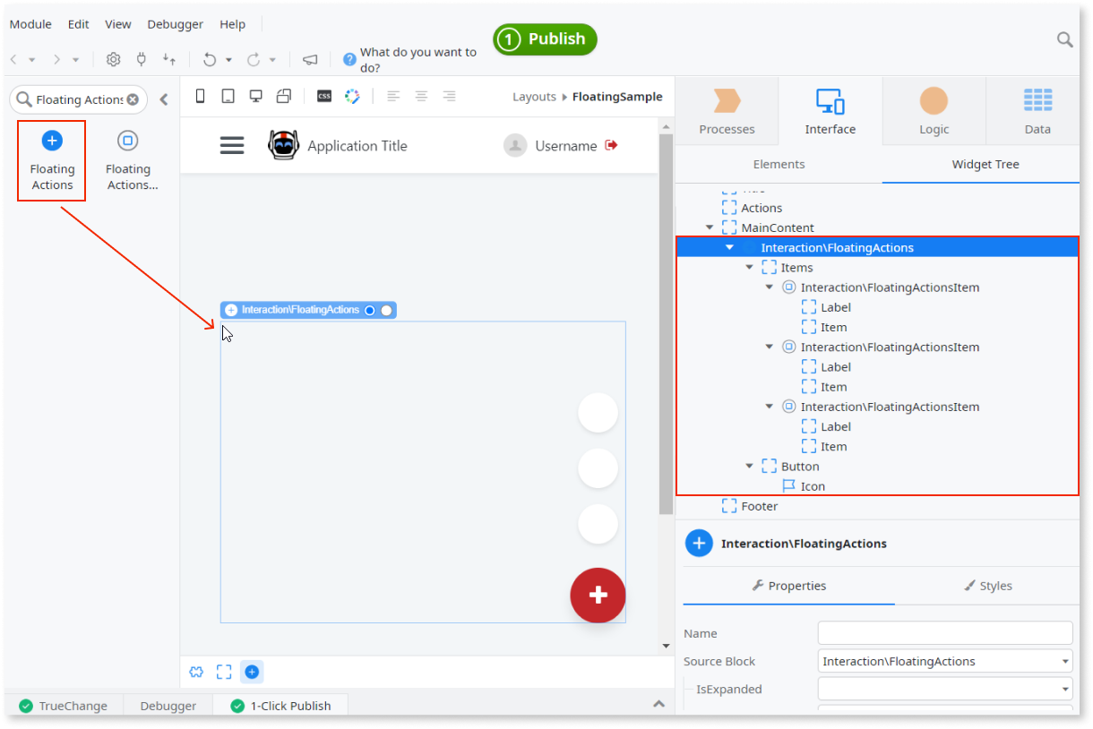 Floating Actions - ODC Documentation