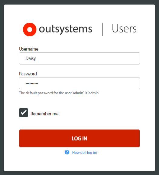 Usersアプリケーションにアクセスする - OutSystems 10 ドキュメンテーション