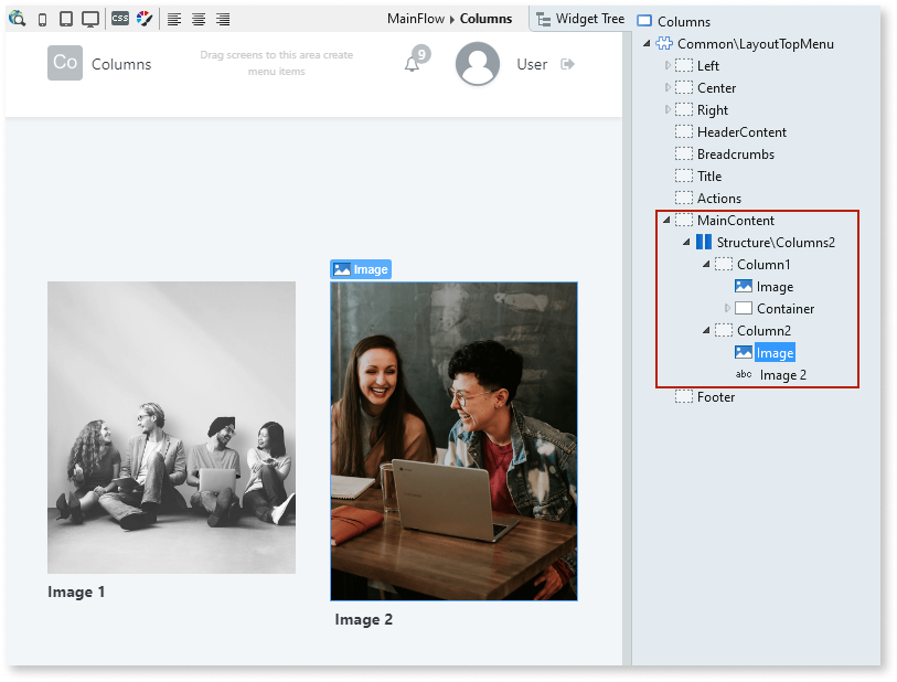 Columns - OutSystems 11 Documentation