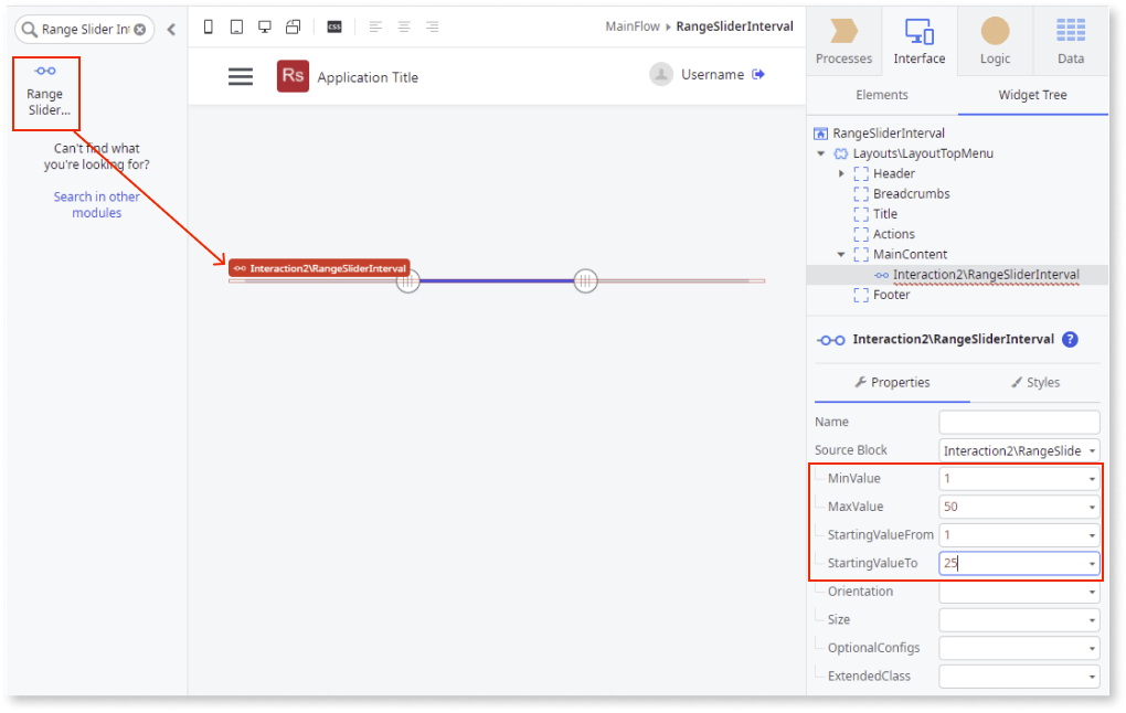 Range Slider Interval - OutSystems 11 Documentation