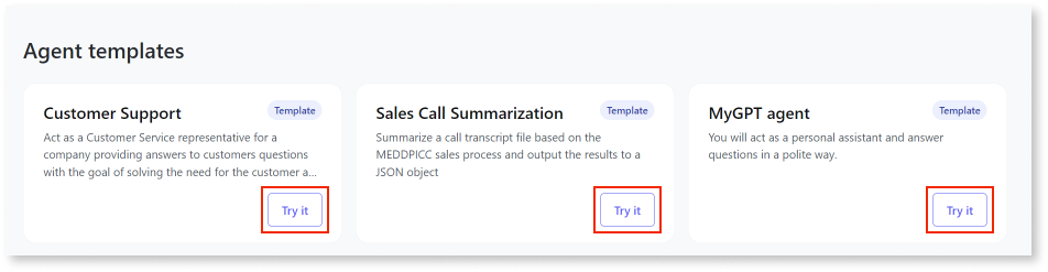 Create an agent - ODC Documentation