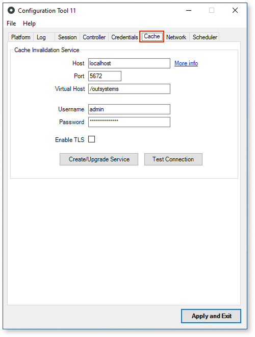 Cache tab - OutSystems 11 Documentation