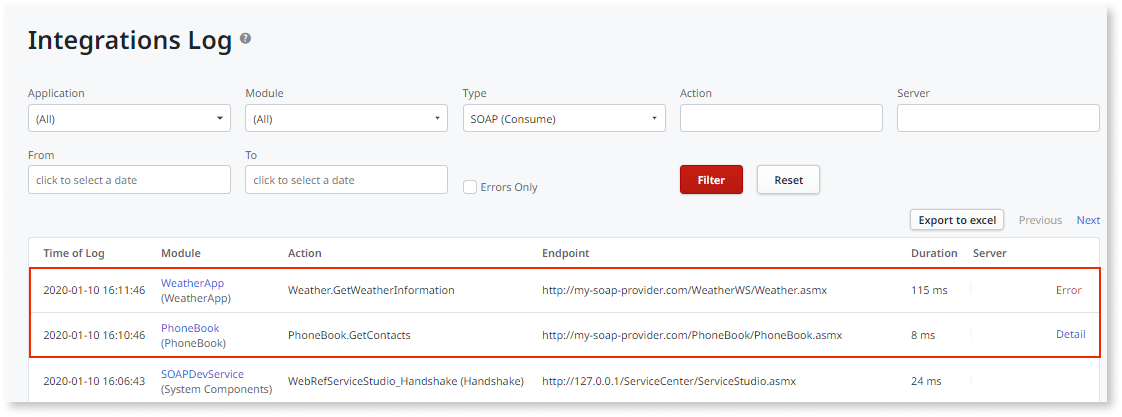 Troubleshoot a SOAP Web Service - OutSystems 11 Documentation