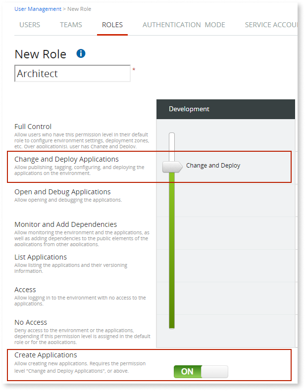 Control Who Creates Applications - OutSystems 11 Documentation