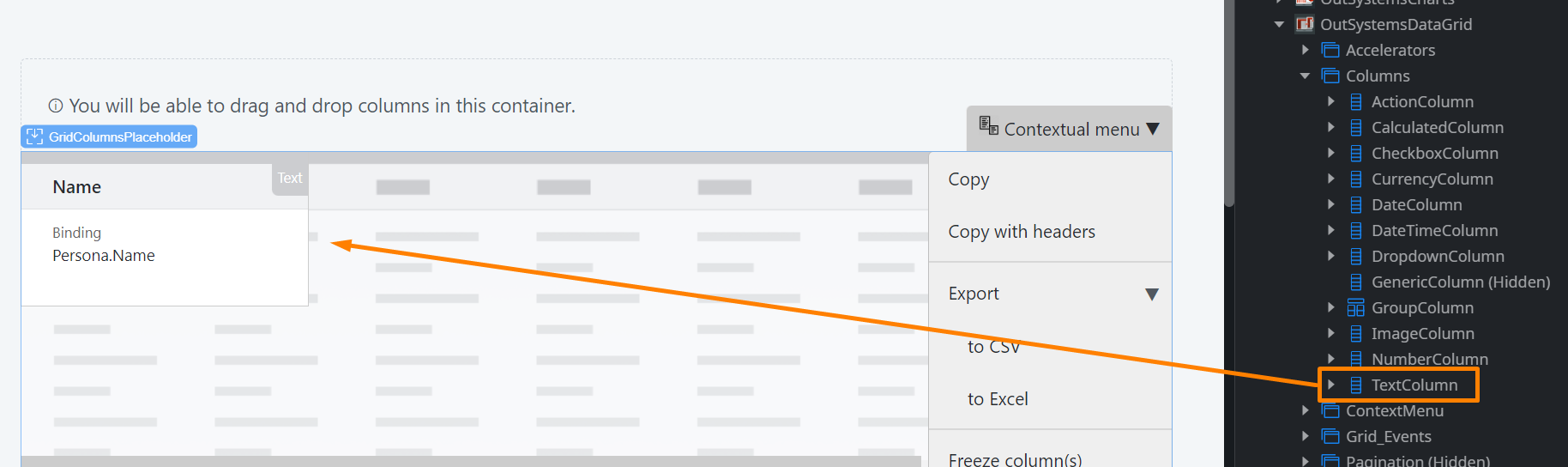 The auto generation of columns based on Data is not available - OutSystems Support