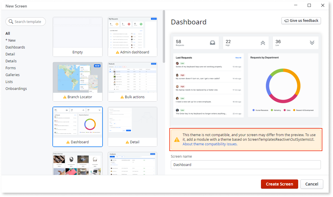 Theme compatibility in Screen Templates - OutSystems 11 Documentation