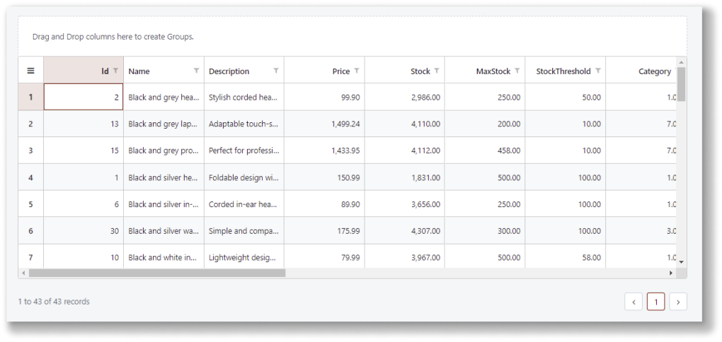 OutSystems Data Gridでデータを取得する - ODC Documentation