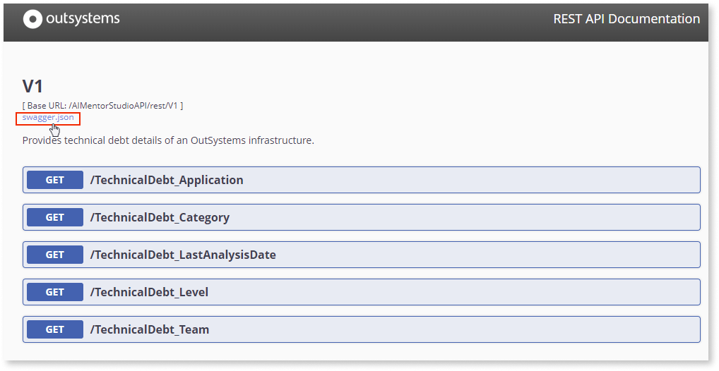 AI Mentor Studio API - OutSystems 11 Documentation