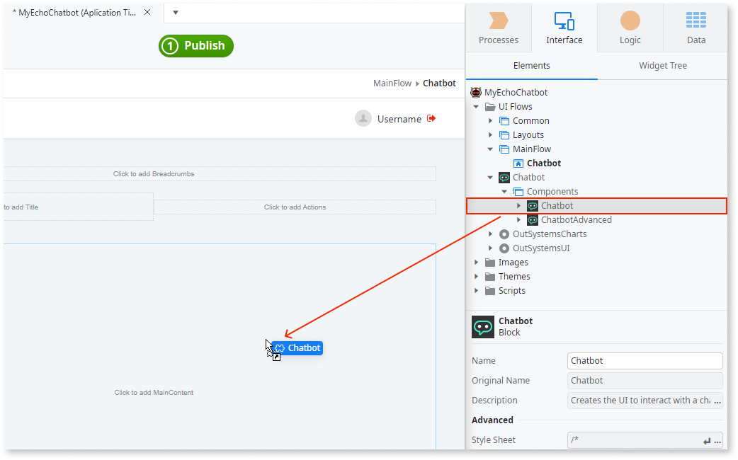 Add a chatbot UI block to your app - OutSystems 11 Documentation