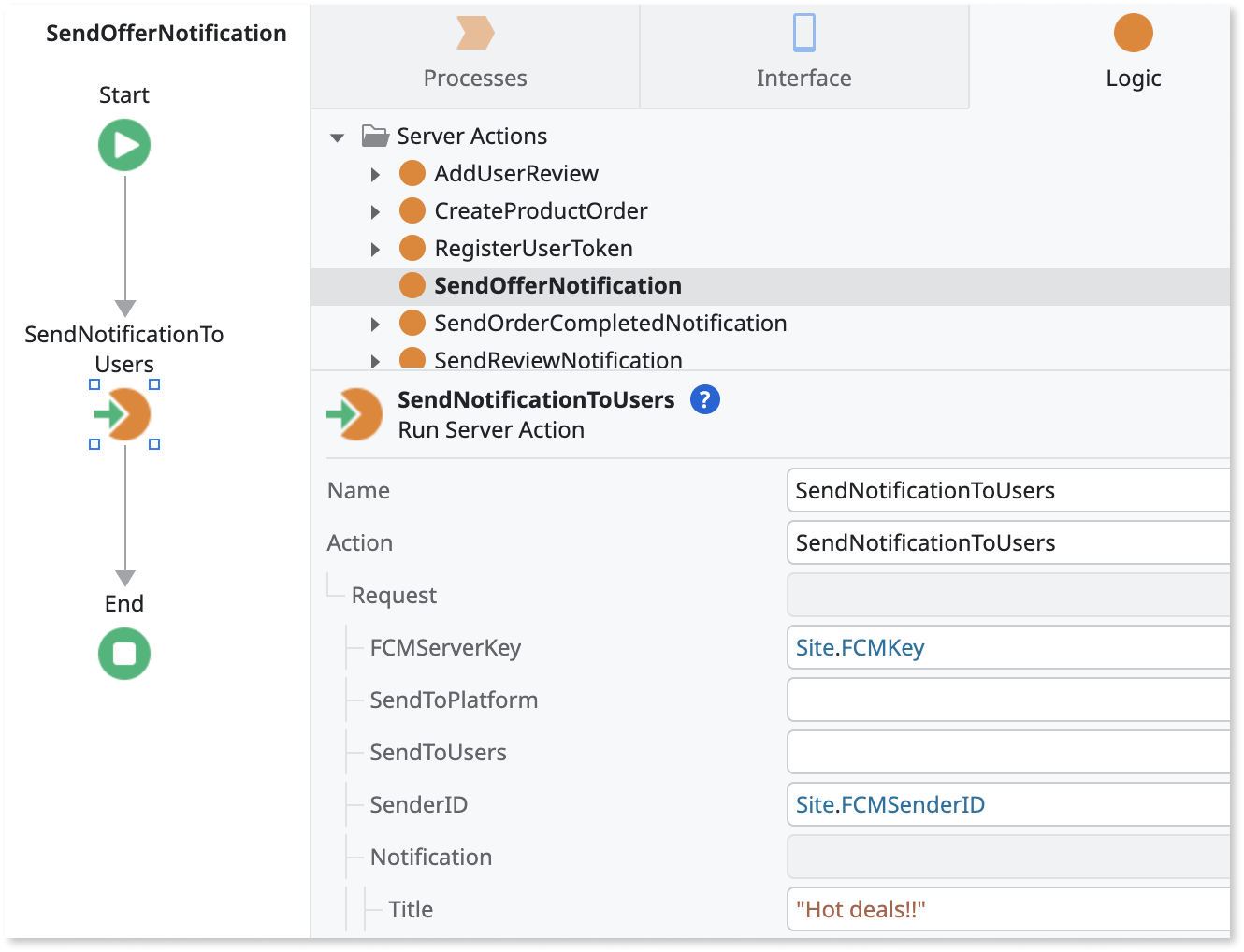 Firebase Cloud Messaging PluginによるConfigurator APIの使用 - OutSystems 11 ...