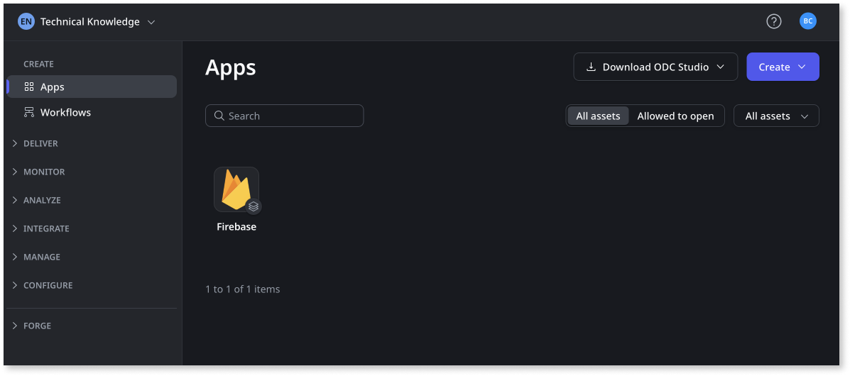 UI overview of ODC Portal and ODC Studio - ODC Documentation