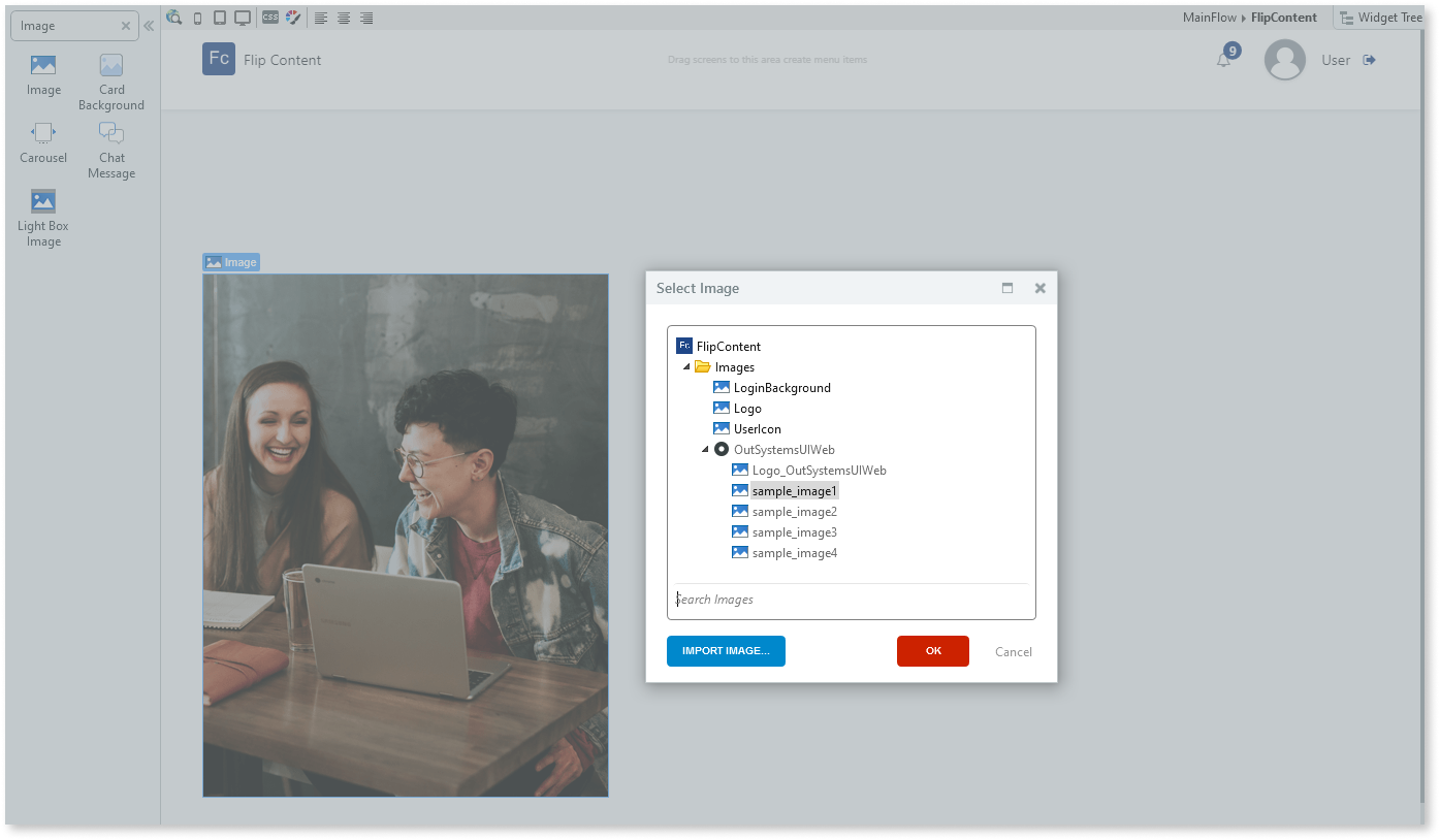 Flip Content - OutSystems 11 Documentation