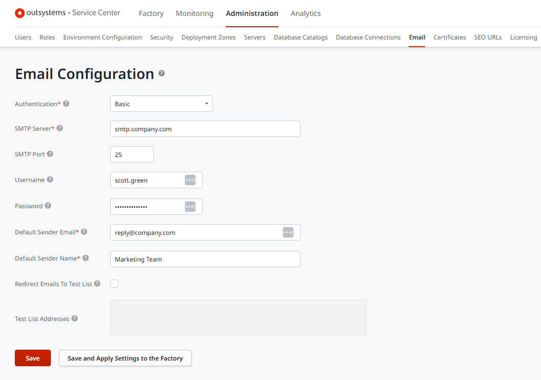 Configure OutSystems to Send Emails - OutSystems 11 Documentation