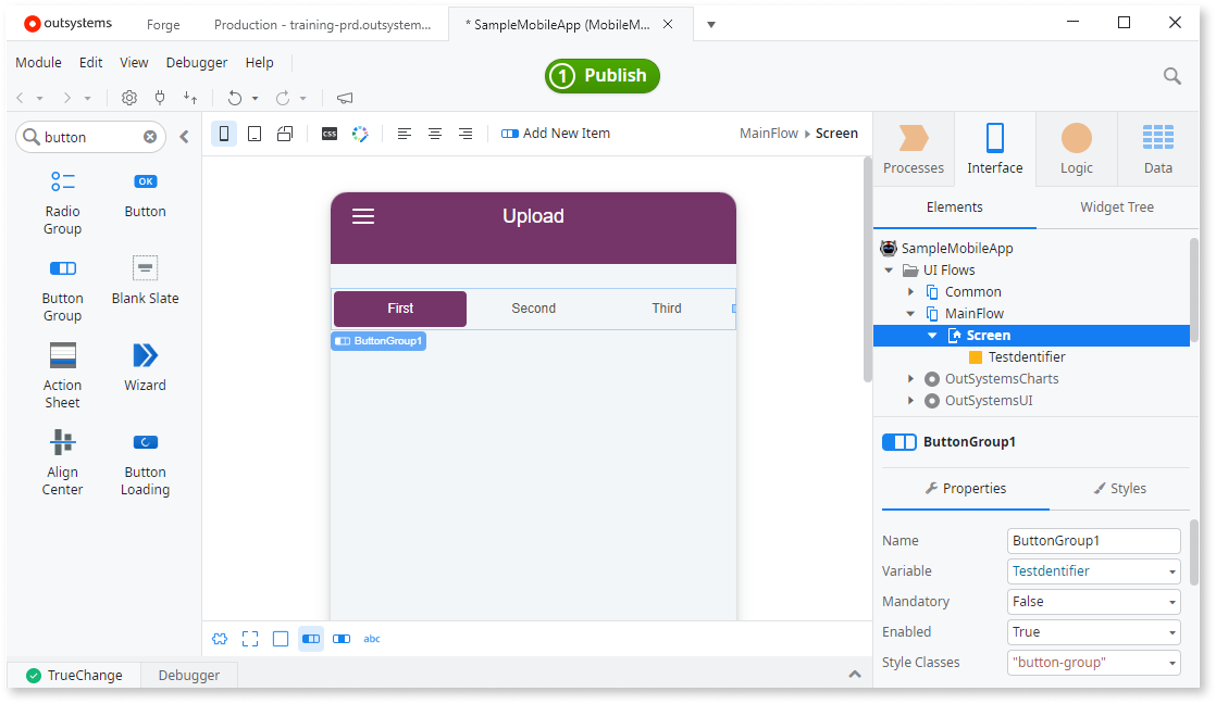 Pick Only One Option in a Group of Choices - OutSystems 11 Documentation