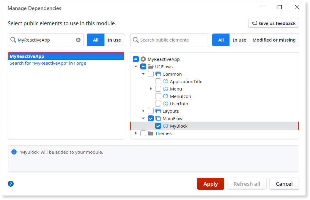 画面ブロックを作成して再利用する - ODC Documentation