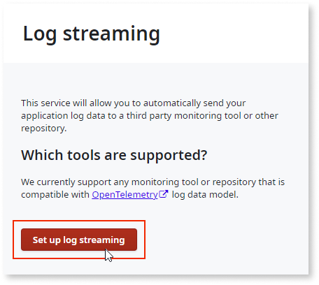 Configuring the log streaming service in LifeTime - OutSystems 11 Documentation