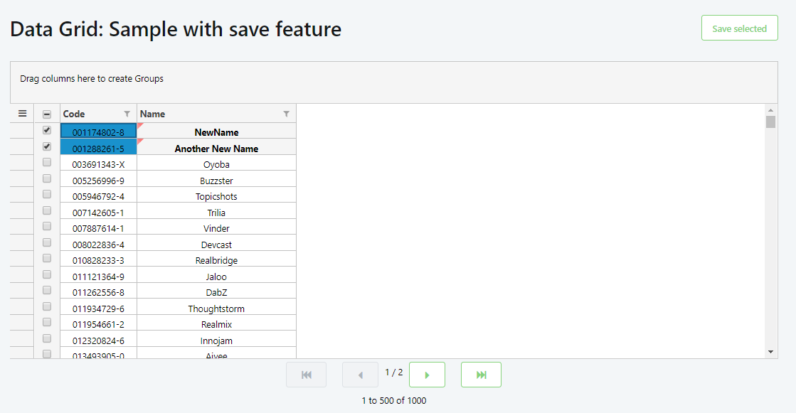 OutSystems Data Grid Webの使用 - OutSystems 11 ドキュメンテーション