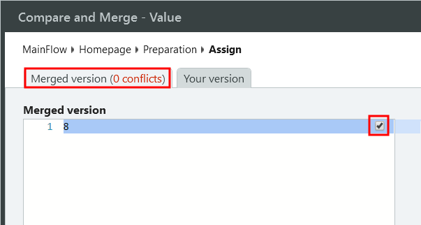 Compare And Merge Example With Conflicts Outsystems 10 Documentation