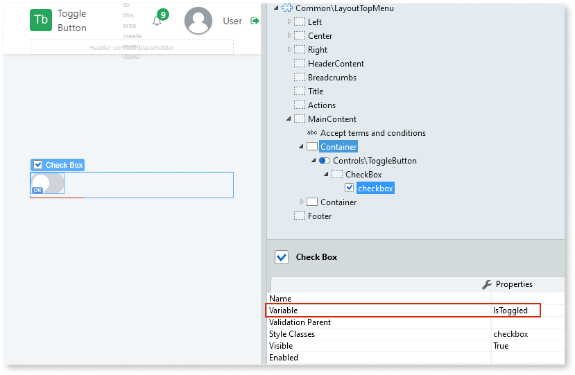 Toggle Button - OutSystems 11 ドキュメンテーション