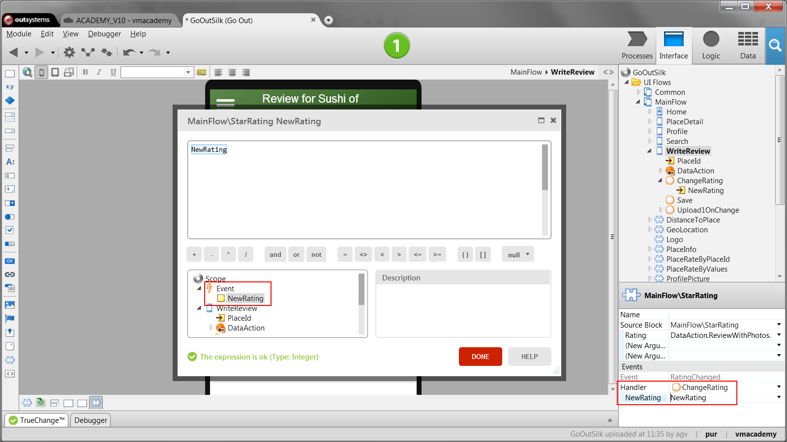 Propagate Changes From a Block to the Parent - OutSystems 10 Documentation