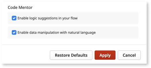 Code Mentor - logic suggestions - ODC Documentation