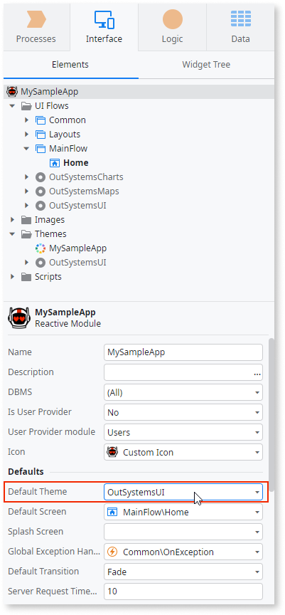 Themes - OutSystems 11 Documentation