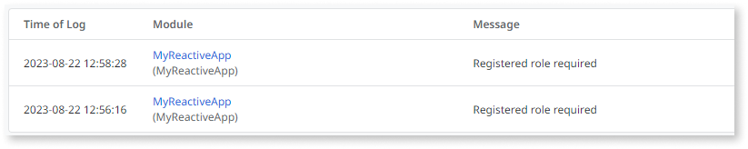 Disable Registered Role Required error logs - OutSystems 11 Documentation