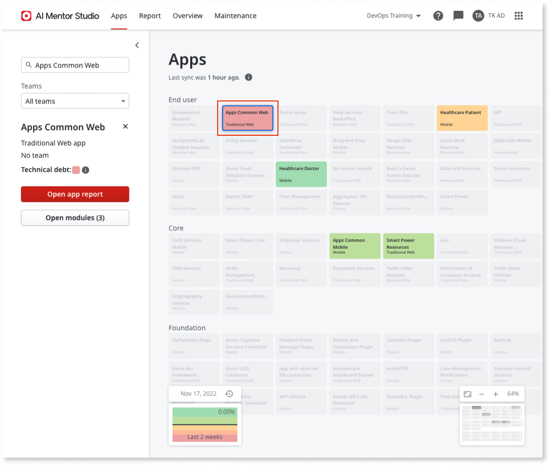 Handling technical debt with OutSystems - OutSystems 11 Documentation