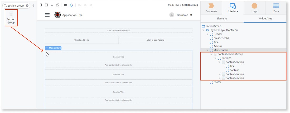 Section Group - OutSystems 11 Documentation