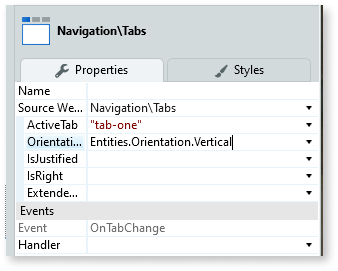 Tabs - OutSystems 11 ドキュメンテーション