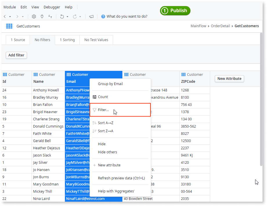 Filter Query Results - OutSystems 11 Documentation Filter Query Results - OutSystems 11 Documentation