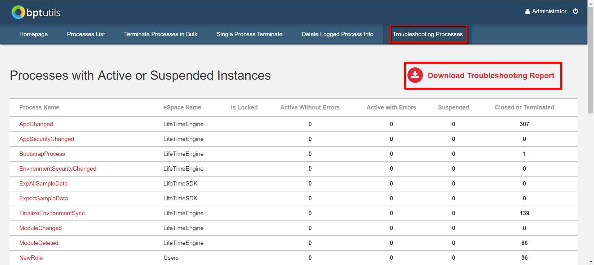 BPT troubleshooting report - OutSystems Support