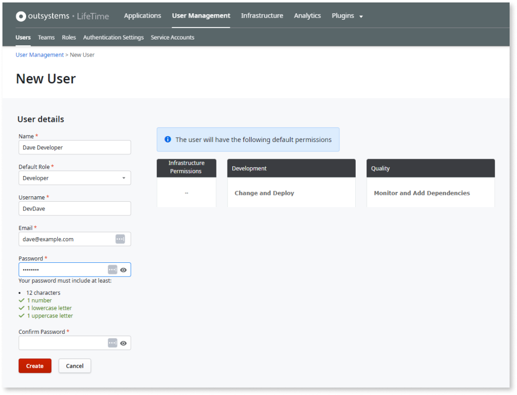 Create an IT User - OutSystems 11 Documentation
